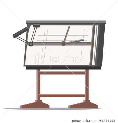 Architect and engineer workplace drafting table - Stock Illustration ...