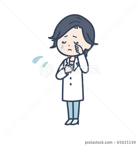 Sad female doctor pose illustration - Stock Illustration [65815139] - PIXTA