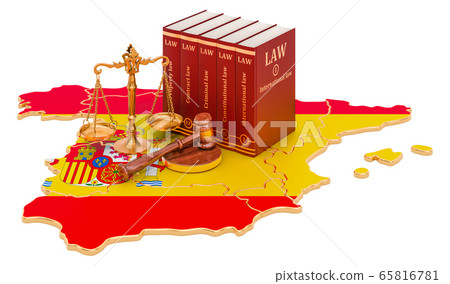 Law and justice in Spain concept, 3D rendering - Stock Illustration ...