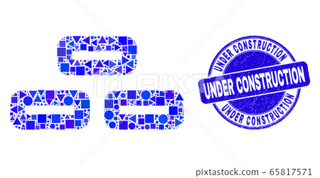 Blue Distress Under Construction Seal and...-插圖素材 [65817571] - PIXTA圖庫