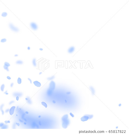 Dark blue flower petals falling down. Alluring rom - Stock Illustration ...