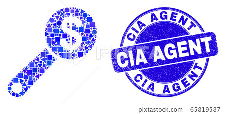 Blue Grunge CIA Agent Stamp and Financial Audit... - Stock Illustration ...