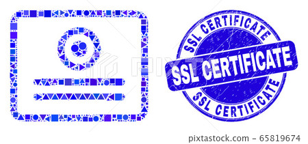 Blue Grunge SSL Certificate Stamp and... - Stock Illustration [65819674 ...