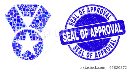 Blue Grunge Seal of Approval Stamp Seal and... - Stock Illustration ...