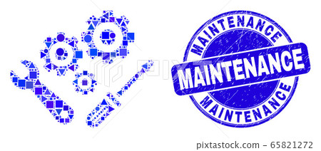 Blue Grunge Maintenance Stamp Seal and... - Stock Illustration ...