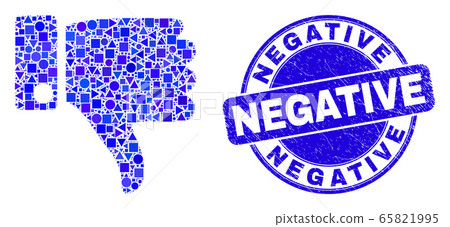 Blue Grunge Negative Stamp and Thumb Down Mosaic - Stock Illustration ...