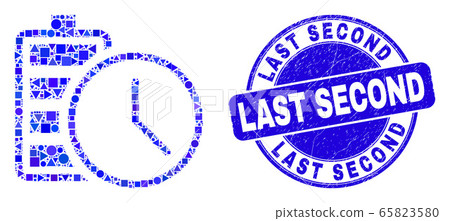 Blue Scratched Last Second Seal and Battery... - Stock Illustration ...