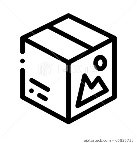 color paper box icon vector outline illustration - Stock Illustration ...