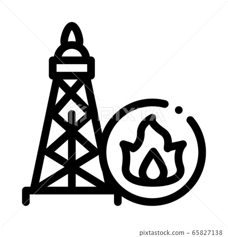 gas tower icon vector outline illustration - Stock Illustration ...