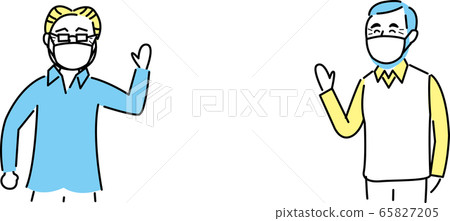 Social Distance Male Conversation - Stock Illustration [65827205] - PIXTA