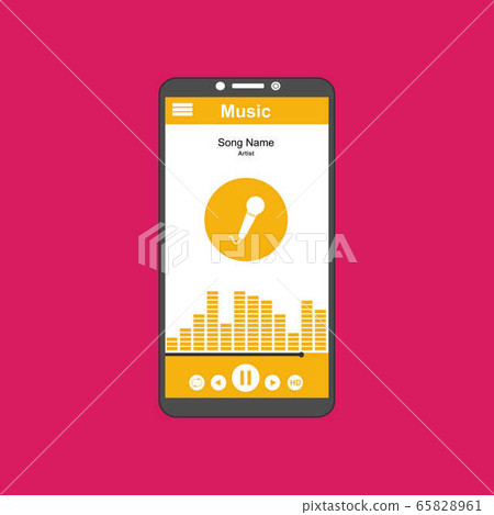 Music modern app user interface design for website - Stock Illustration ...