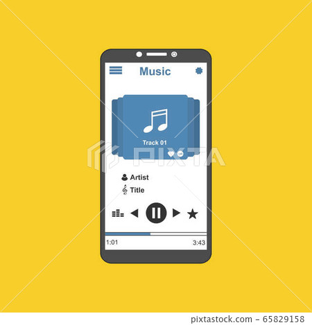 modern minimalistic media player user interface - Stock Illustration ...