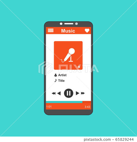 Mobile music application interface design concept - Stock Illustration ...