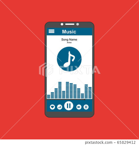 Music modern app user interface design for website-插圖素材 [65829412 ...