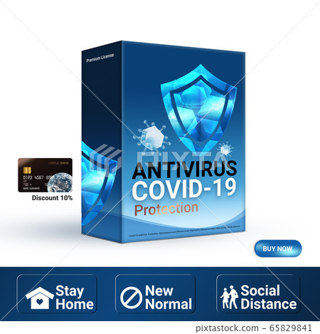 antivirus protection box product 3d illustration - Stock Illustration ...