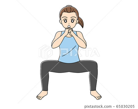 Wide squat / front - Stock Illustration [65830205] - PIXTA