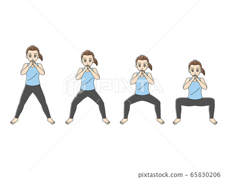 Wide squat / Front view / Motion image / 4 levels - Stock Illustration ...