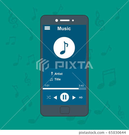 modern minimalistic media player Flat UI, GUI. - Stock Illustration ...