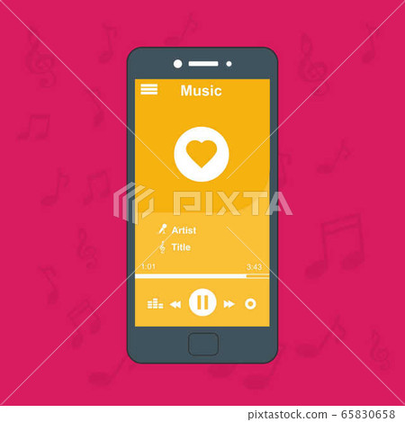 modern minimalistic media player Flat UI, GUI. - Stock Illustration ...