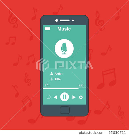modern minimalistic media player Flat UI, GUI. - Stock Illustration ...