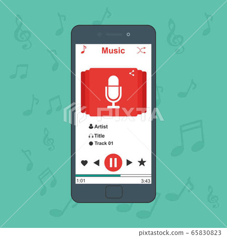modern minimalistic media player user interface-插圖素材 [65830823] - PIXTA圖庫