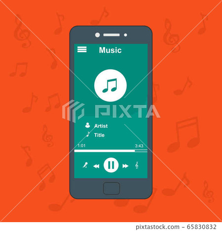 modern minimalistic media player Flat UI, GUI. - Stock Illustration ...