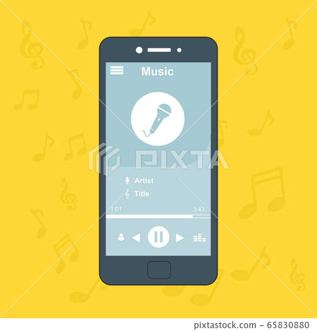 modern minimalistic media player Flat UI, GUI. - Stock Illustration ...