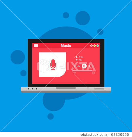 modern minimalistic media player user interface, - Stock Illustration ...