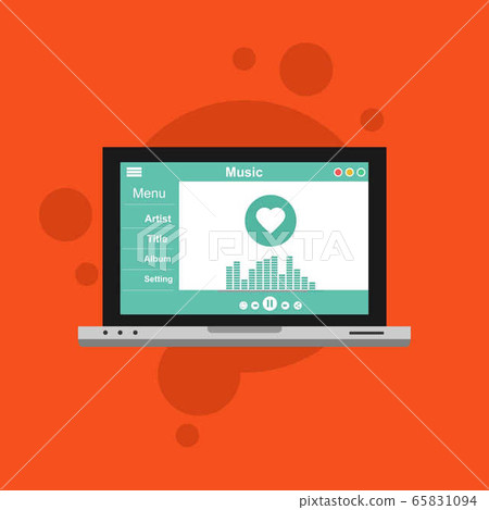 minimalist music application interface design - Stock Illustration ...