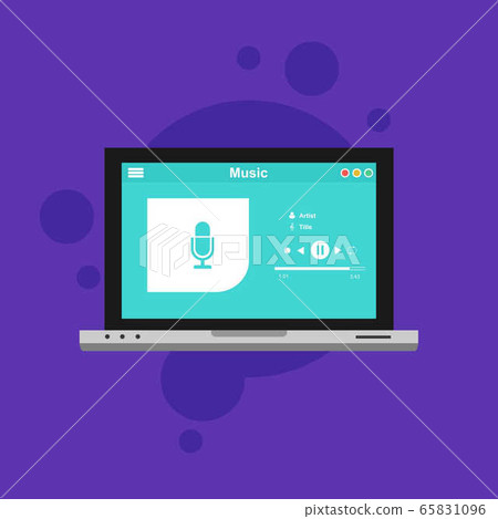 modern minimalistic media player user interface, - Stock Illustration ...