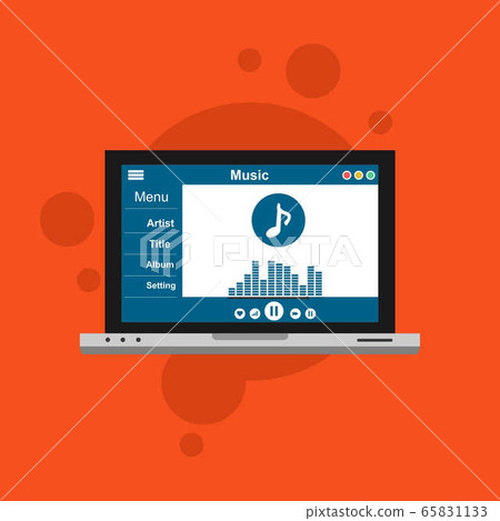minimalist music application interface design - Stock Illustration ...