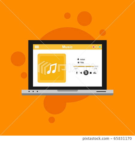 modern minimalistic media player user interface, - Stock Illustration ...