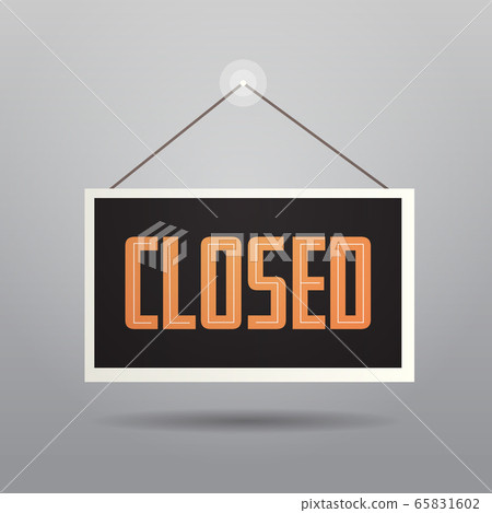 closed sign hanging outside business office... - Stock Illustration ...