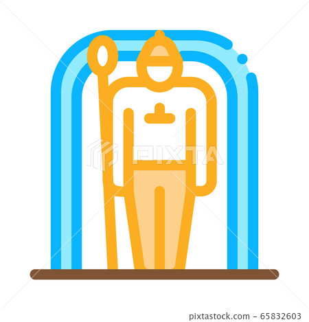 guard man icon vector outline illustration - Stock Illustration ...
