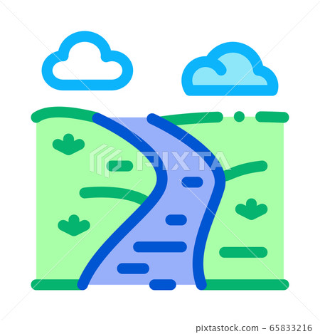 long river icon vector outline illustration - Stock Illustration ...
