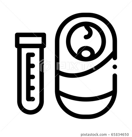 test tube and baby icon vector outline... - Stock Illustration ...