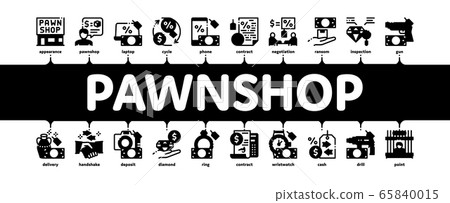 Pawnshop Exchange Minimal Infographic Banner... - Stock Illustration ...