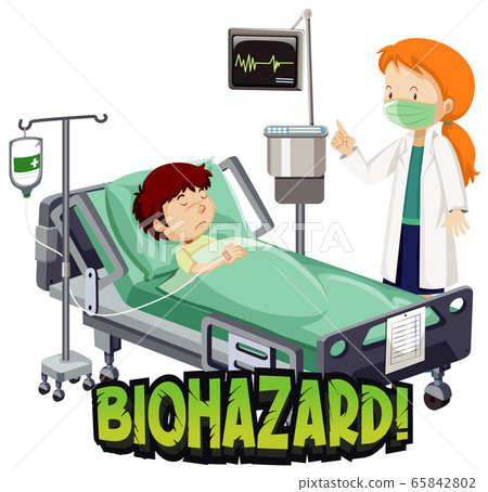 Poster design for coronavirus theme with sick boy - Stock Illustration ...