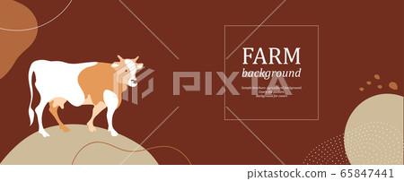 Horizontal agricultural background. Cow... - Stock Illustration ...