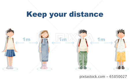 Children with a social distance - Stock Illustration [65850027] - PIXTA