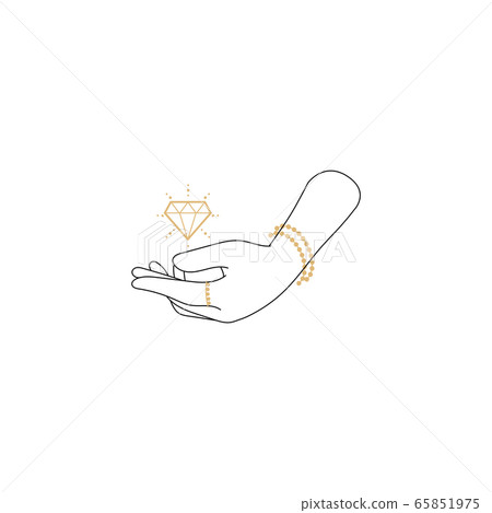 Hand line logo gesture. - Stock Illustration [65851975] - PIXTA