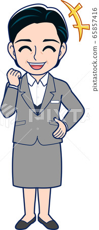 Illustration of a woman in a guts pose window - Stock Illustration ...