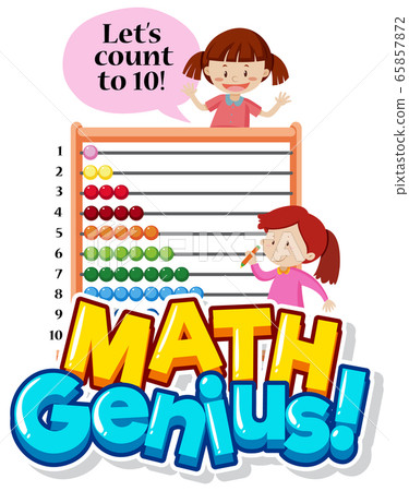 Font design for math genius with two girls - Stock Illustration ...