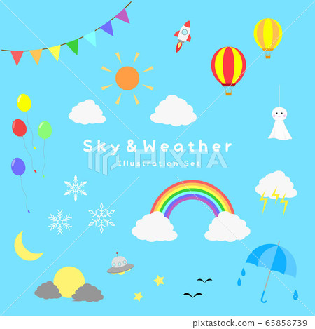Sky and weather illustration set - Stock Illustration [65858739] - PIXTA