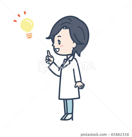 A flashing female doctor pose illustration - Stock Illustration ...