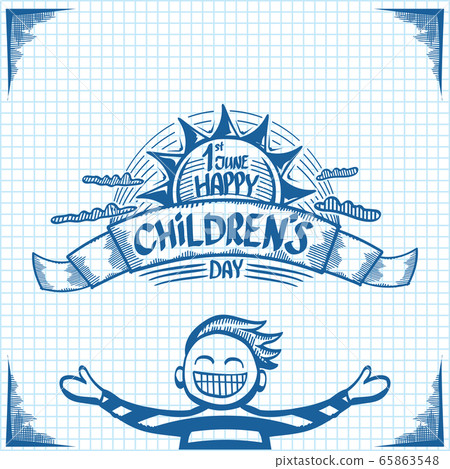1 june international childrens day cartoon... - Stock Illustration ...