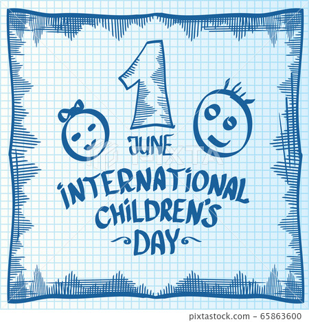 1 june international childrens day cartoon... - Stock Illustration ...