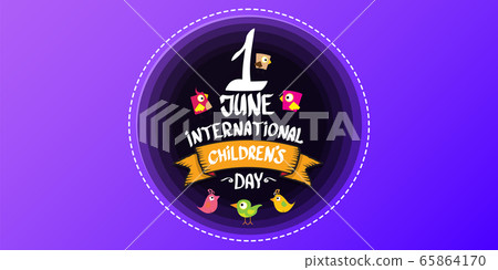 1 june international childrens day cartoon... - Stock Illustration ...