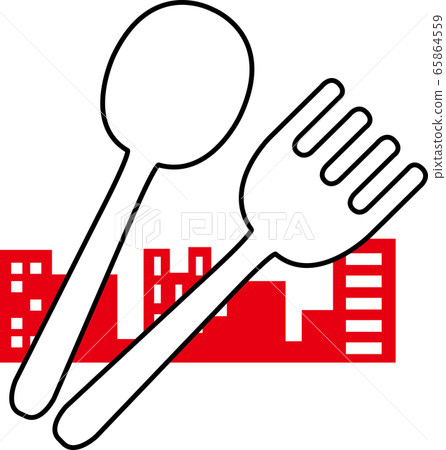 Restaurant mark image of eating out - Stock Illustration [65864559] - PIXTA