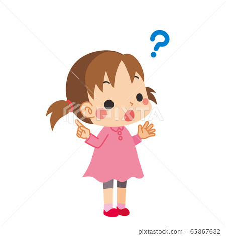 Pretty girl asking a question - Stock Illustration [65867682] - PIXTA